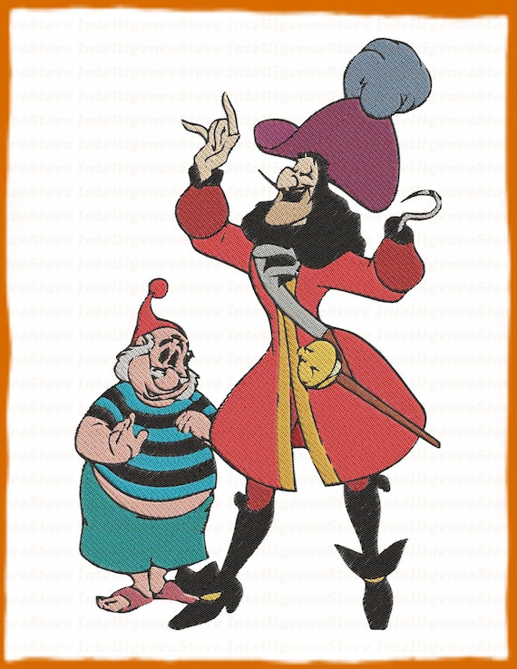 Mr Smee With Captain Hook Peter Pan Filled Embroidery Design 3 | Etsy