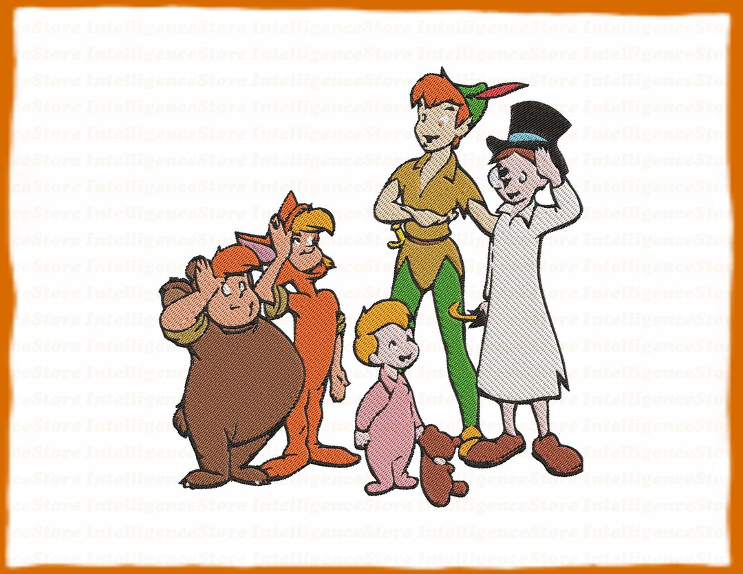 Peter Pan and Friends Filled Embroidery Design 1 - Instant Download - Etsy