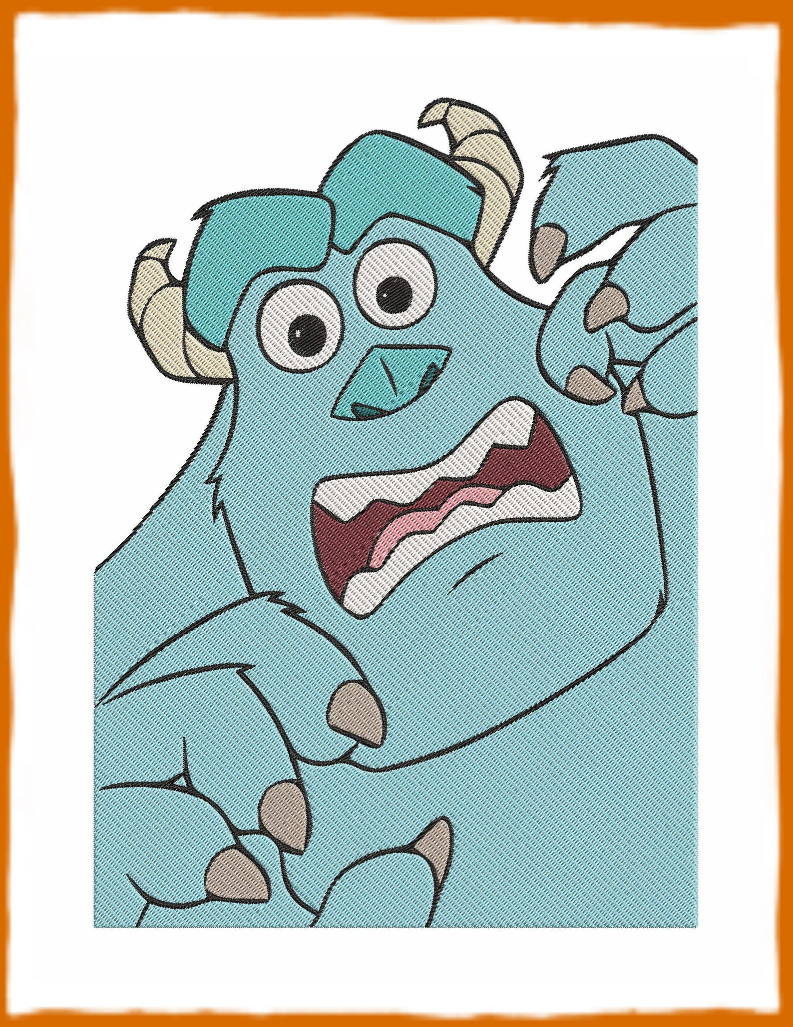 James P Sullivan Monsters Inc Filled Embroidery Design 12 - Etsy