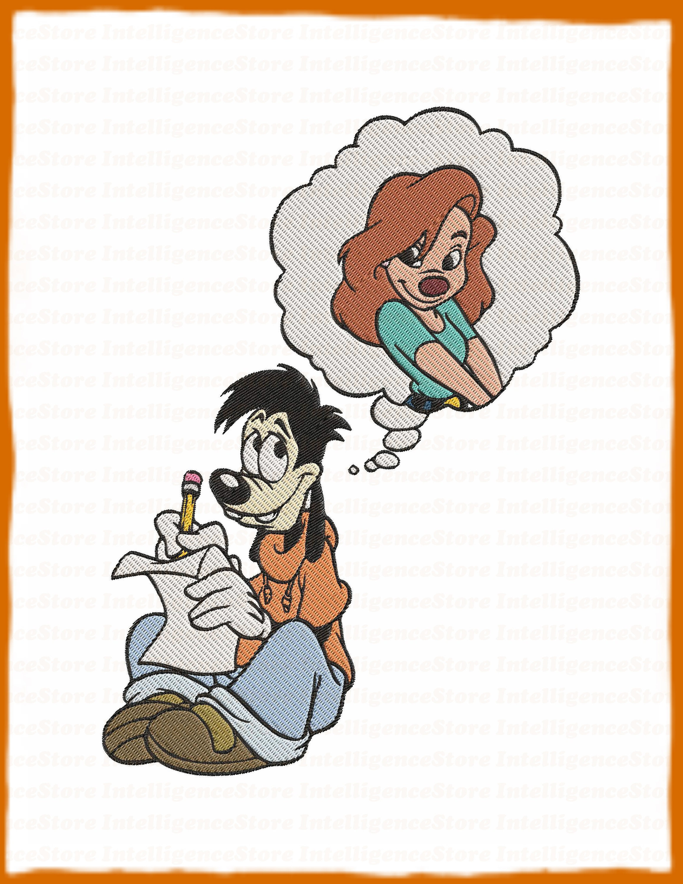 Max Goof With Roxanne Goof Troop Fill Embroidery Design 2 Instant Download Etsy