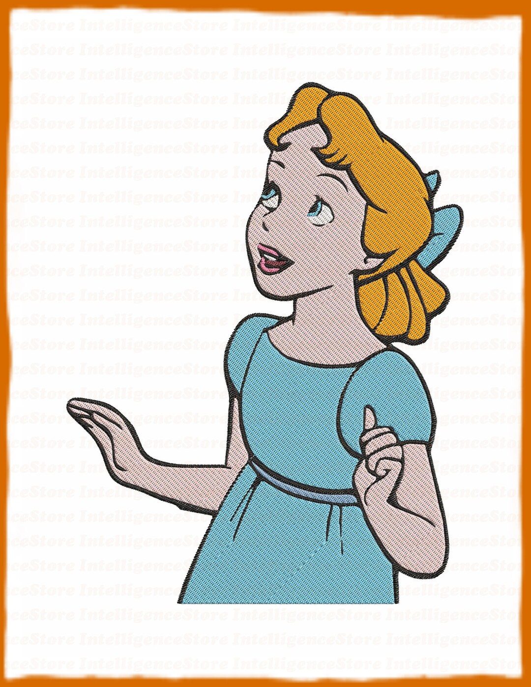 Wendy Darling Peter Pan Filled Embroidery Design 4 - Instant Download ...