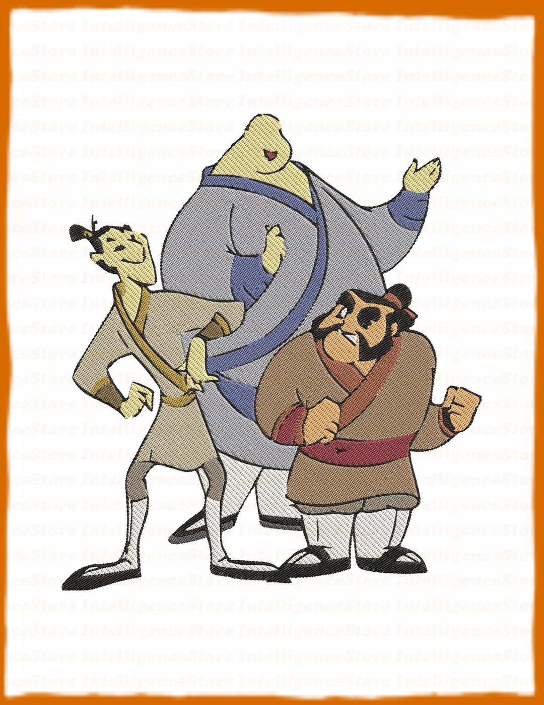 Yao and Ling and Chien Po Mulan Filled Embroidery Design 2 - Instant ...