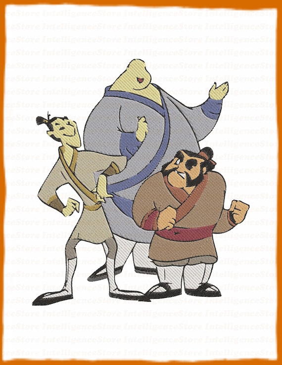 Yao And Ling And Chien Po Mulan Filled Embroidery Design 2 | Etsy