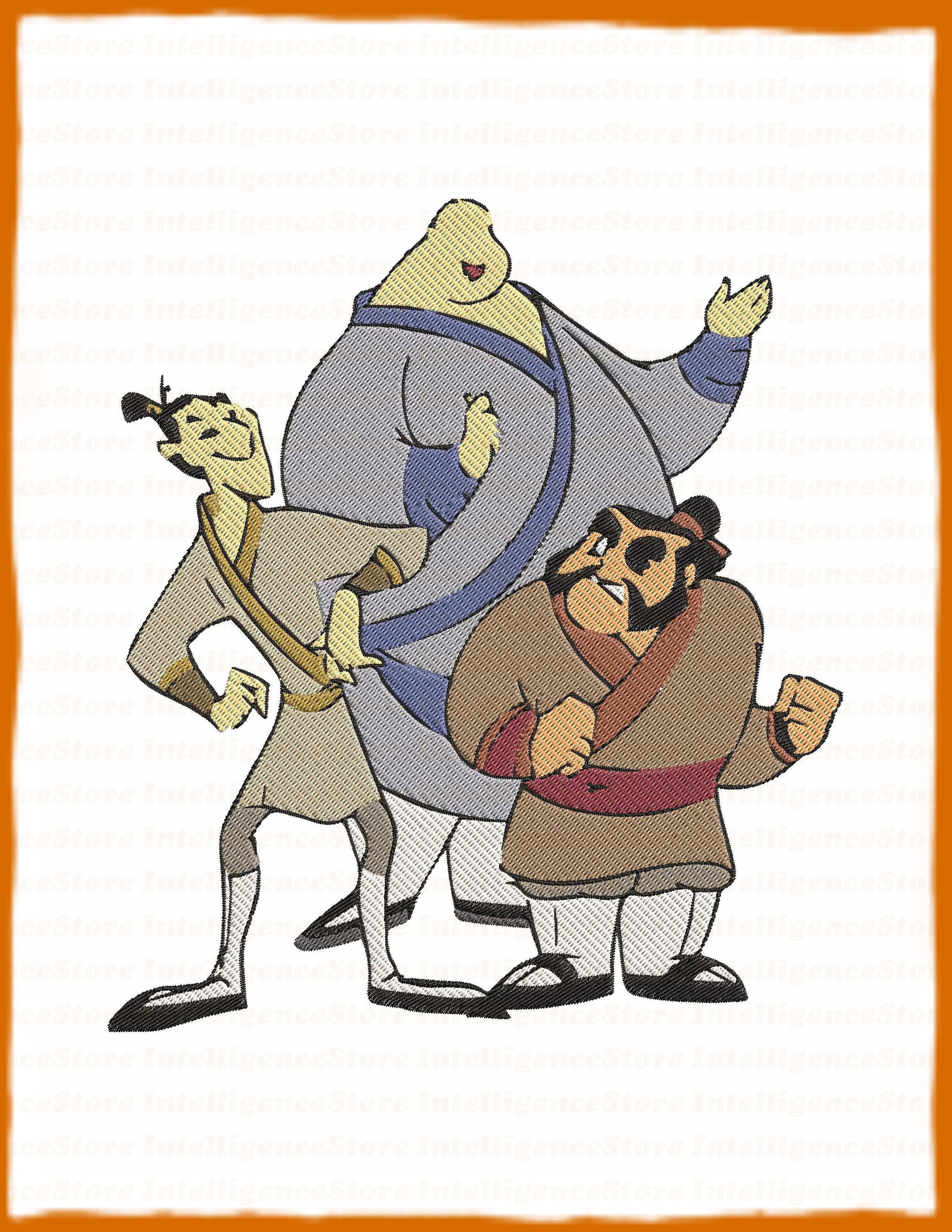 Yao and Ling and Chien Po Mulan Filled Embroidery Design 2 Instant ...