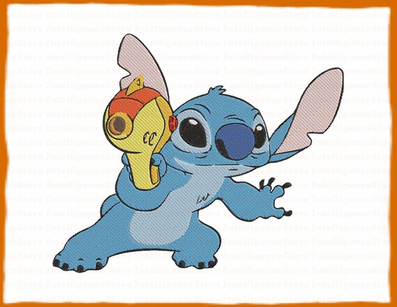 Gun Lilo and Stitch Filled Embroidery Design 4 Instant | Etsy