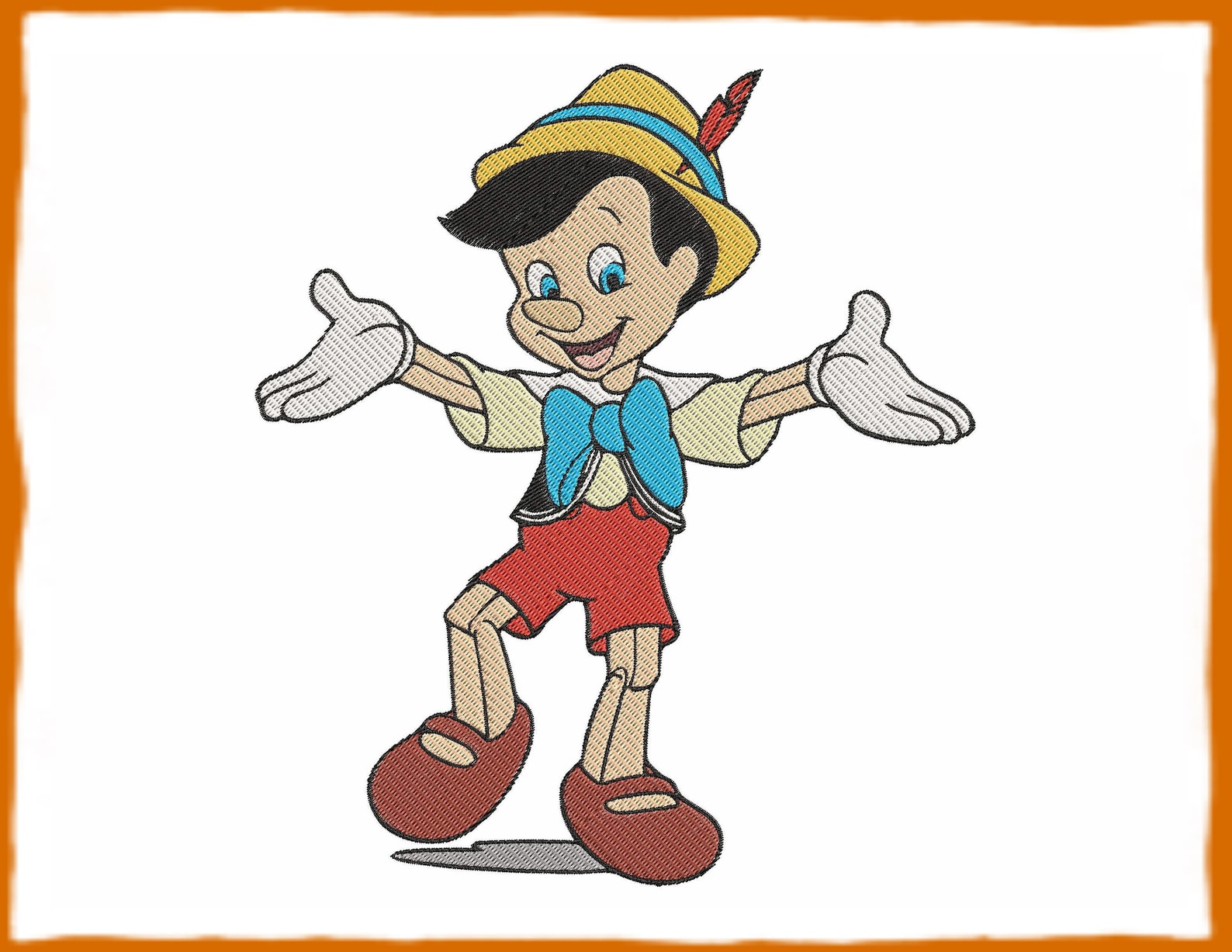 Pinocchio Filled Embroidery Design 9 Instant Download | Etsy