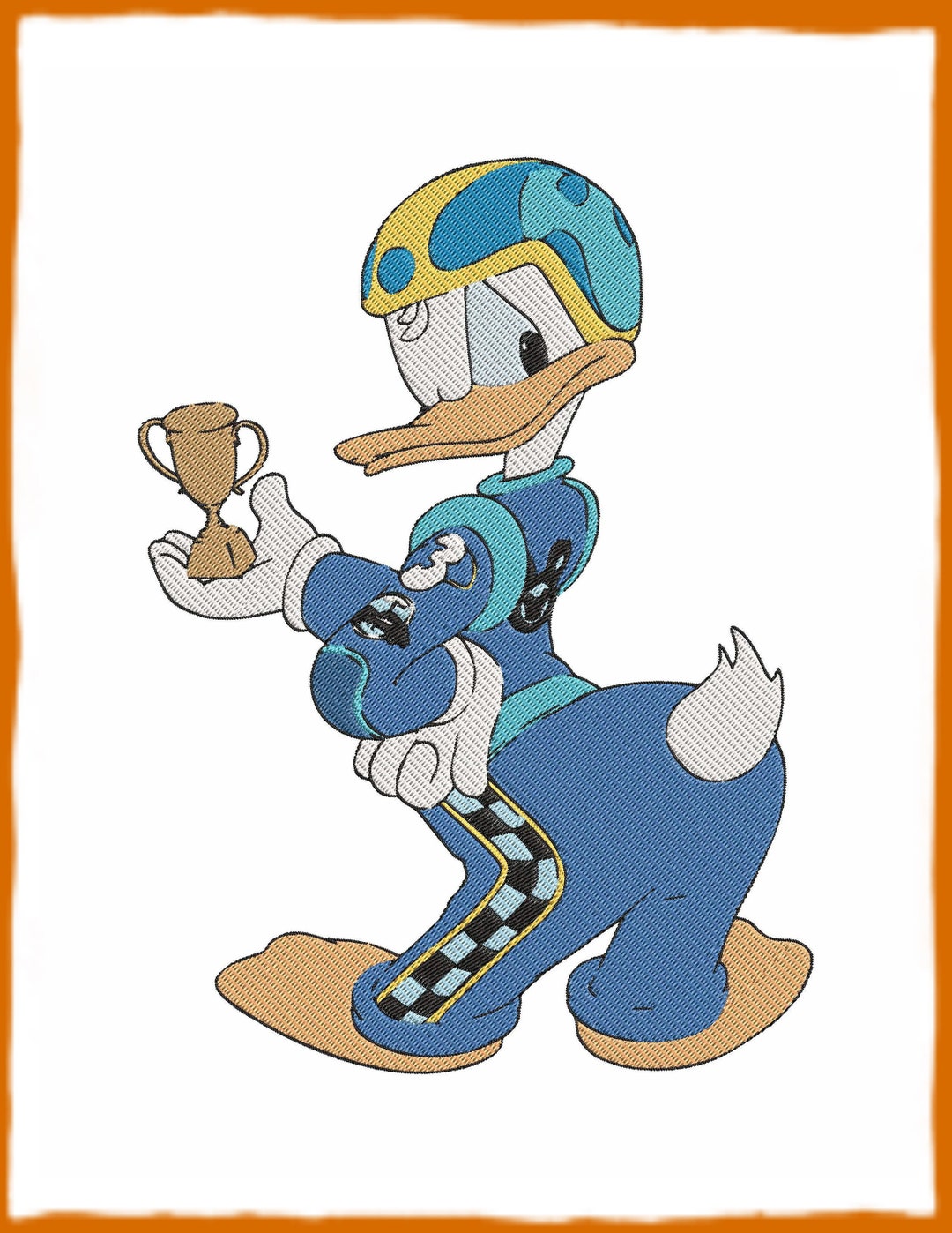 Donald Duck and the Roadster Racers Fill Embroidery Design 1 Instant ...