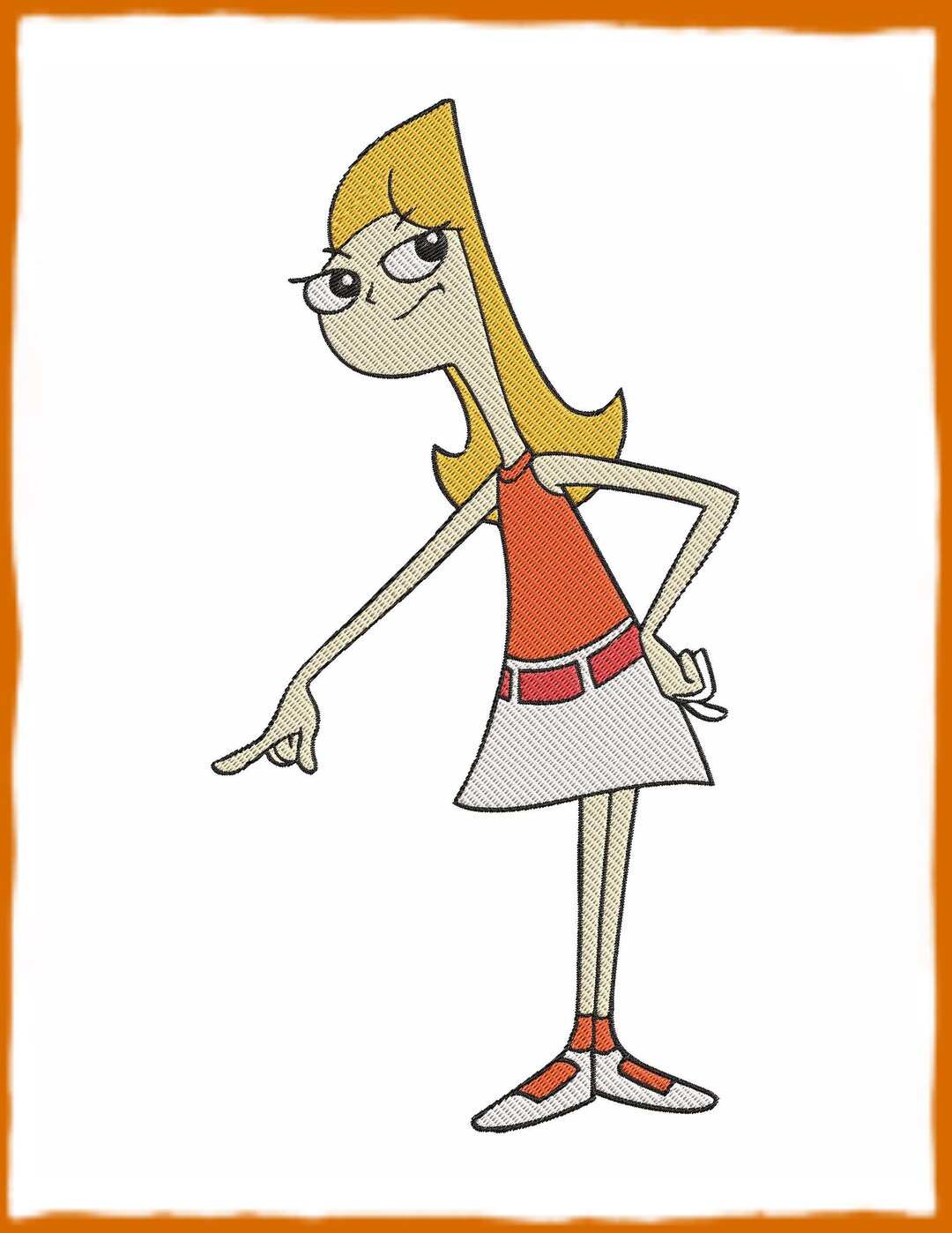 Candace Flynn Phineas and Ferb Fill Embroidery Design 1 - Instant ...