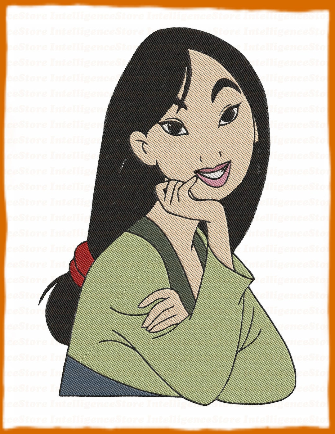 Face Fa Mulan Filled Embroidery Design 4 - Instant Download - Etsy