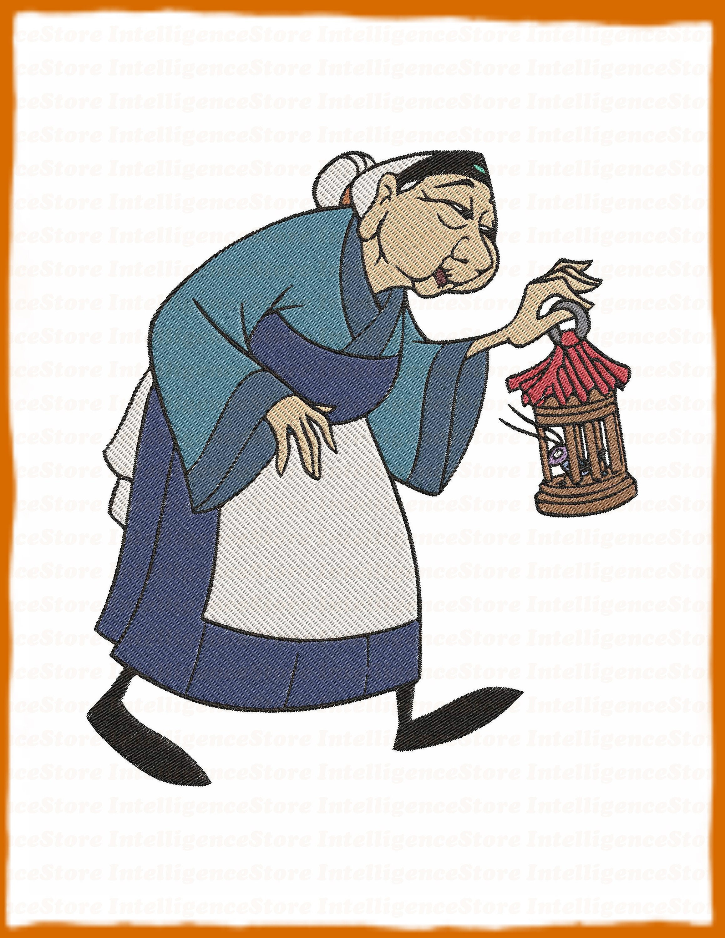 Grandmother Fa Mulan Filled Embroidery Design 1 Instant - Etsy