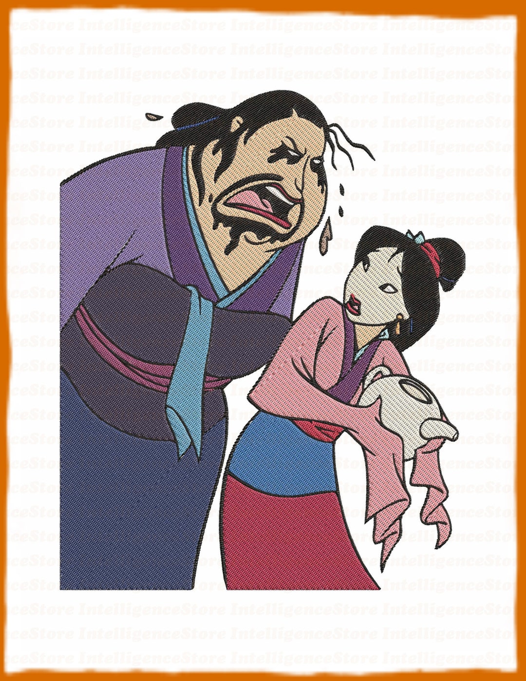 Matchmaker and Fa Mulan Filled Embroidery Design - Instant Download - Etsy