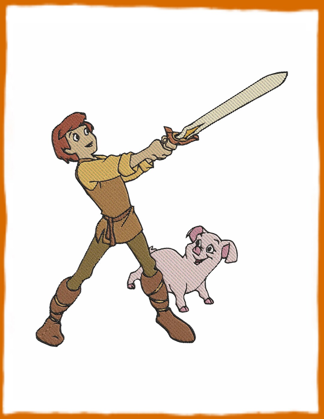 Taran With Hen Wen the Black Cauldron Filled Embroidery Design ...