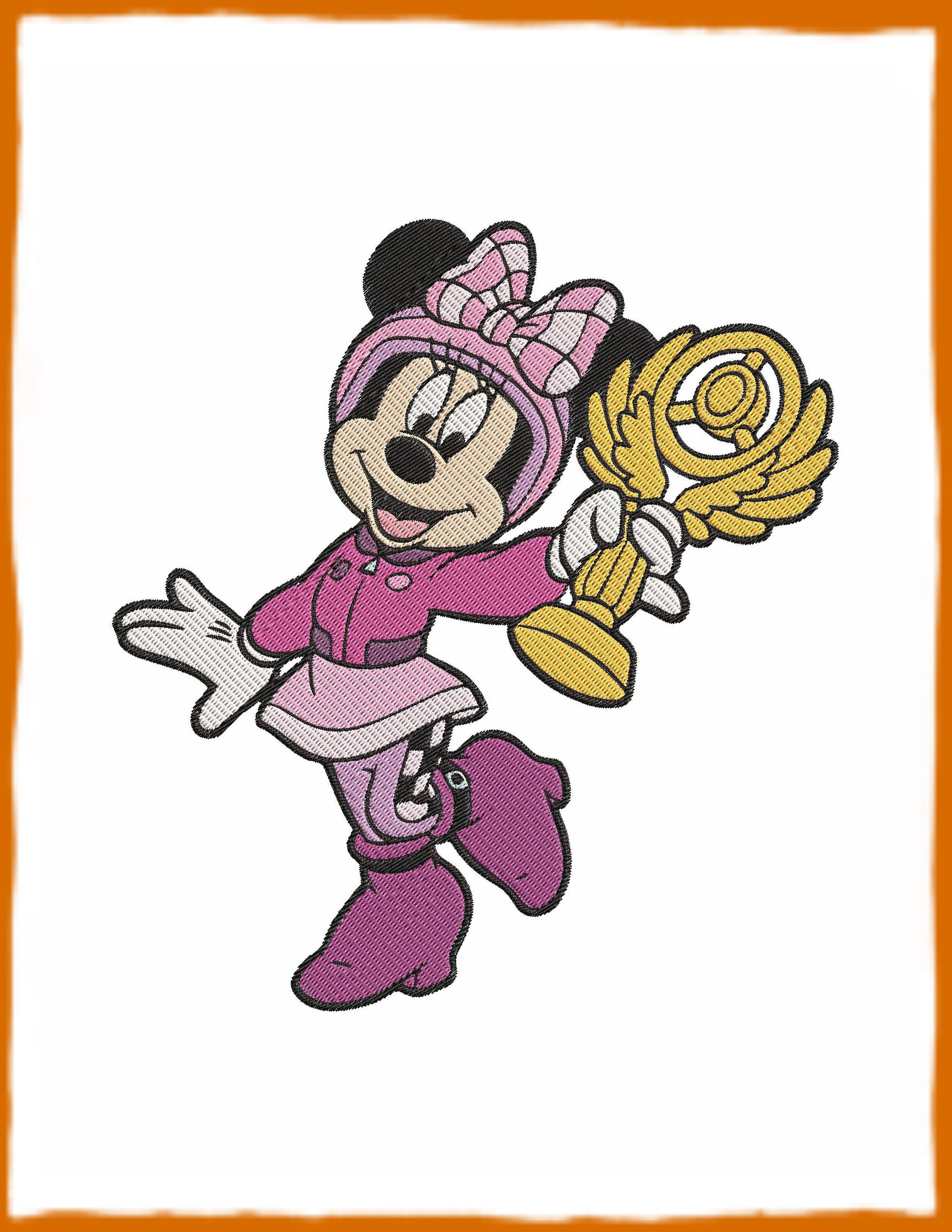 Minnie Mouse and the Roadster Racers Fill Embroidery Design 1 | Etsy