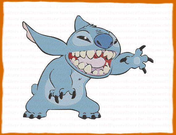Laughing Lilo and Stitch Filled Embroidery Design 1 Instant - Etsy