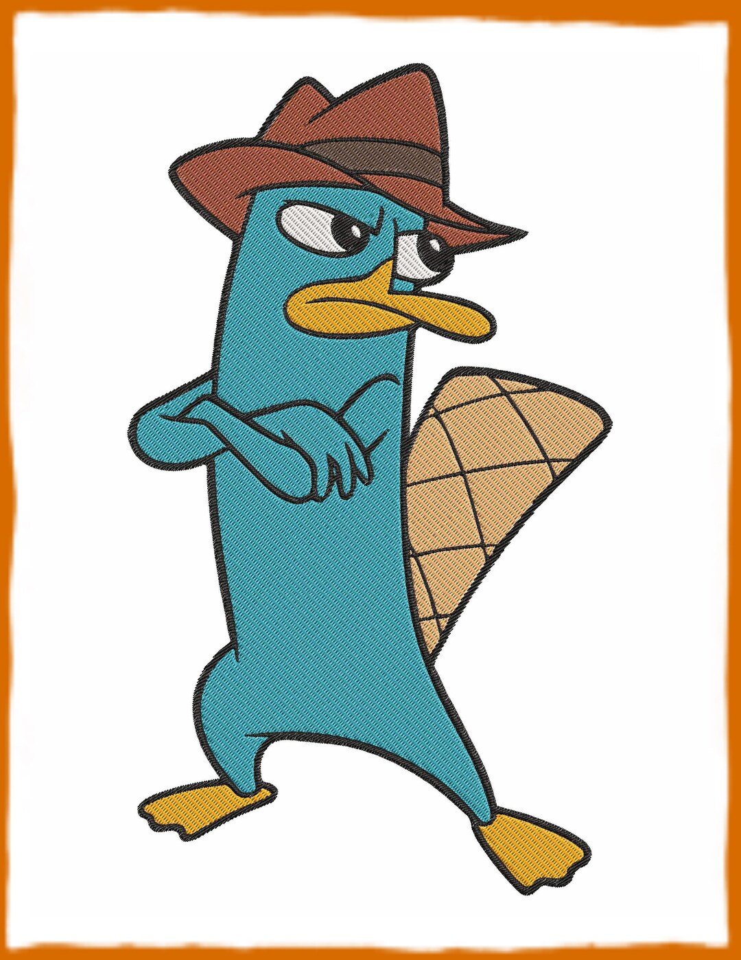 Perry the Platypus Phineas and Ferb Fill Embroidery Design 6 - Instant ...