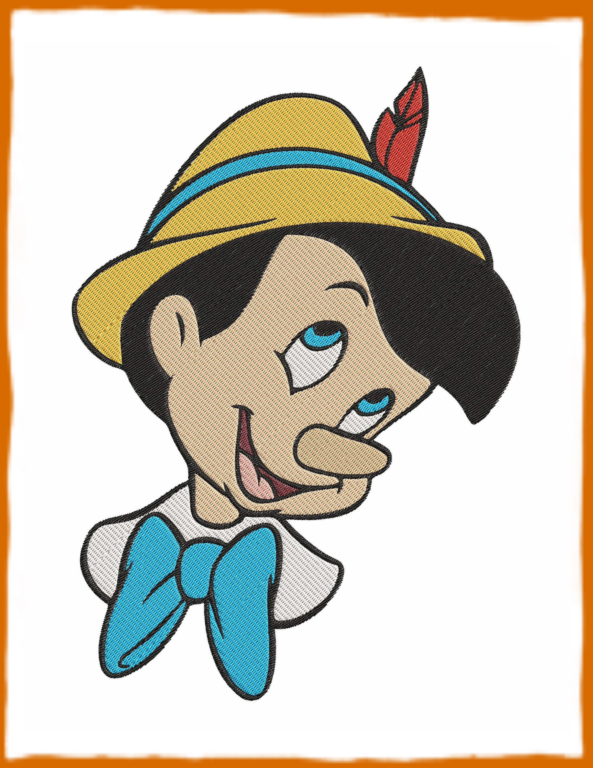 Face Pinocchio Filled Embroidery Design 3 Instant Download - Etsy