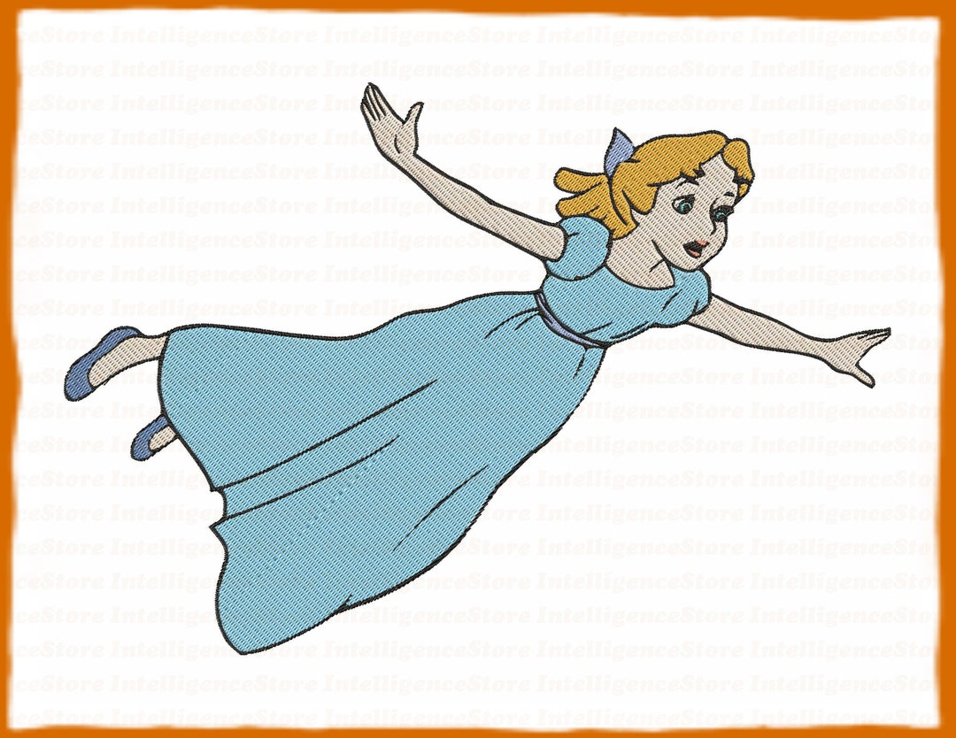 Wendy Darling Peter Pan Filled Embroidery Design 3 - Instant Download ...