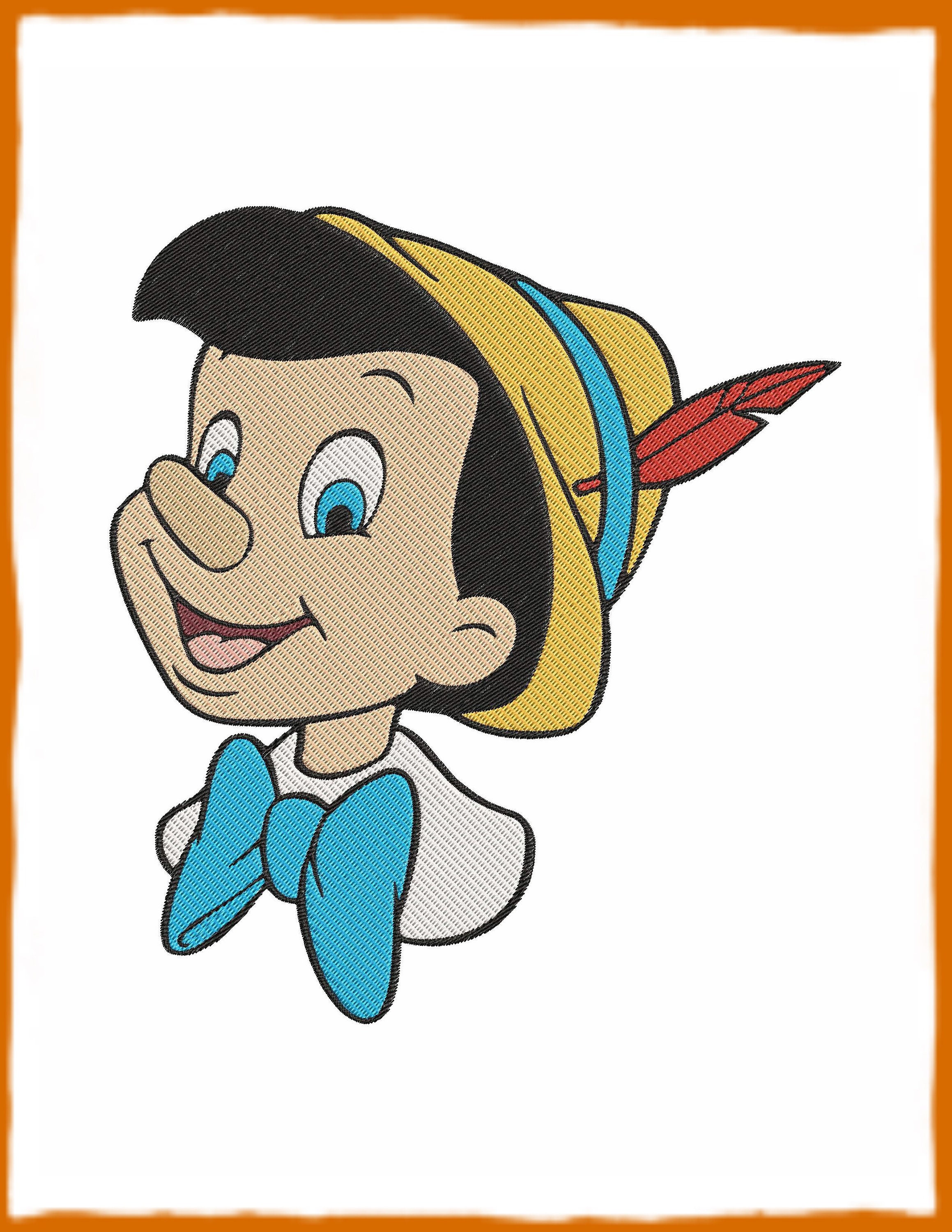 Face Pinocchio Filled Embroidery Design 1 Instant Download - Etsy