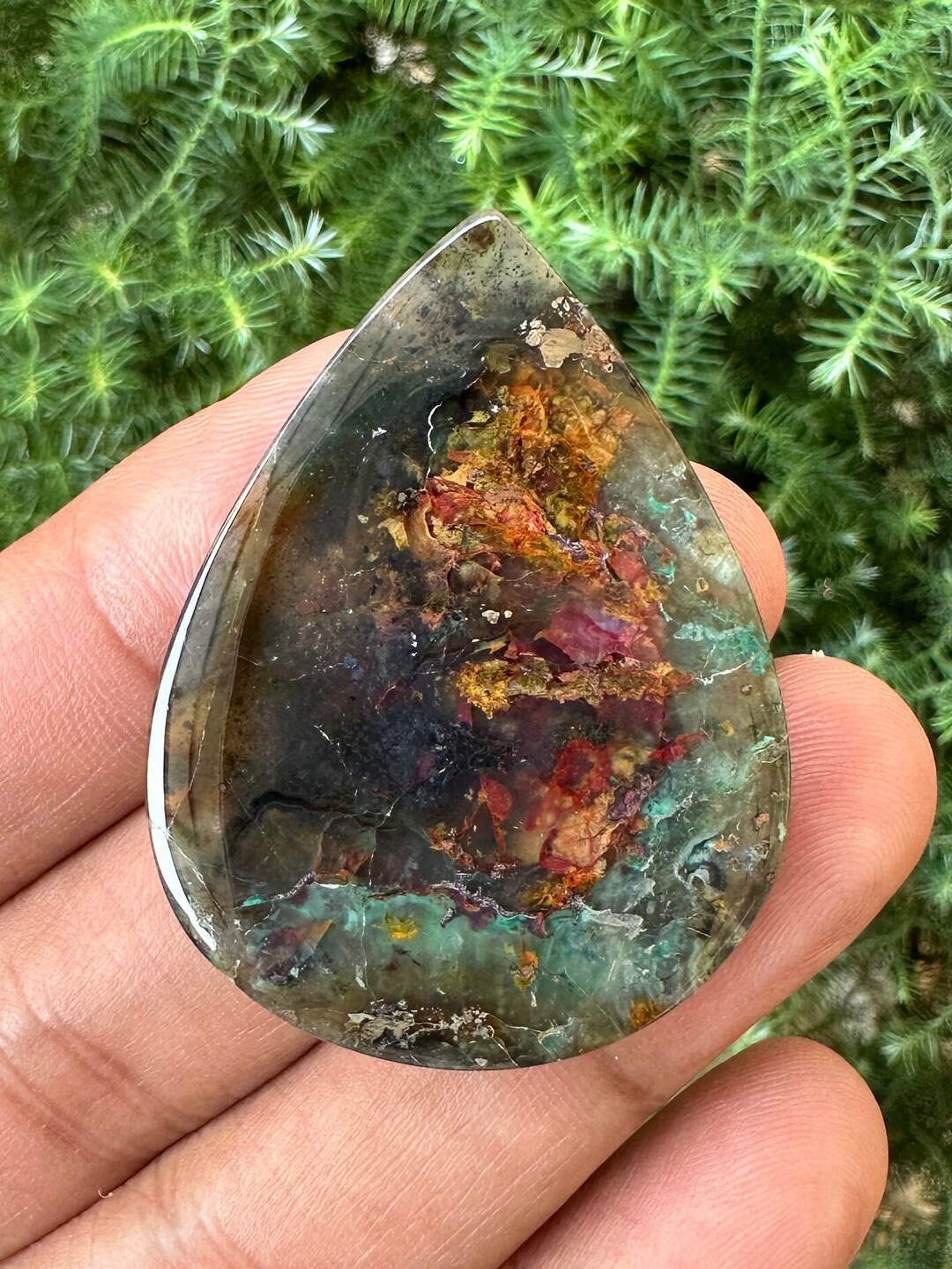 Large Multicolor Chrysocolla With Native Chopper - Etsy