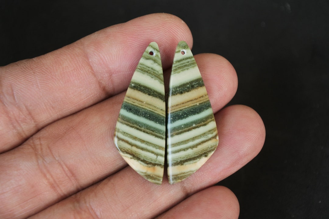 Java Jasper Earring Pair, Orange Colour,agate Crazy Lace,crystal ...