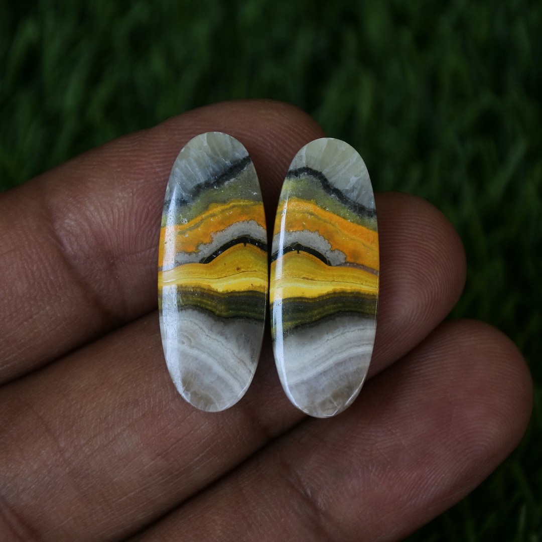 Bumblebee Jasper Pair - Etsy