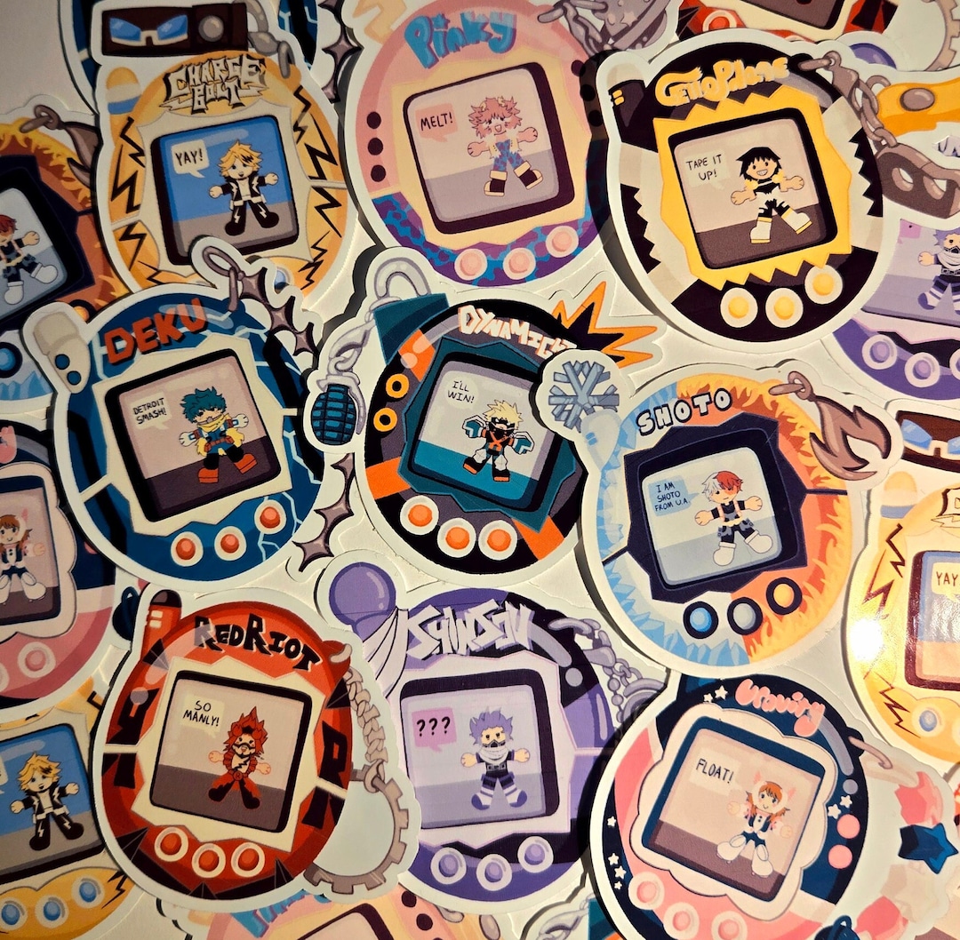 My Hero Tamagotchi Stickers! - MHA - Bakugou, Deku, Todoroki, Denki ...