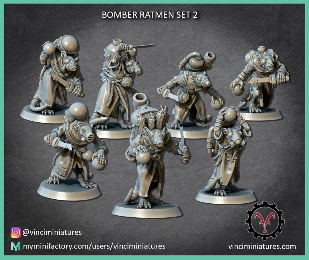 Bomber Ratmen 28mm Scale Miniatures - Vinciminiatures - Etsy