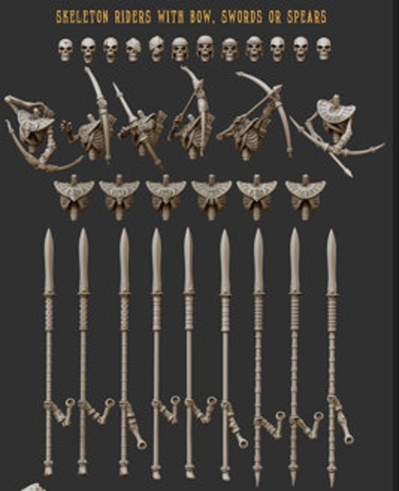 Tomb Skeleton Cavalry Unit for 28mm and 32mm Scale Games - Etsy