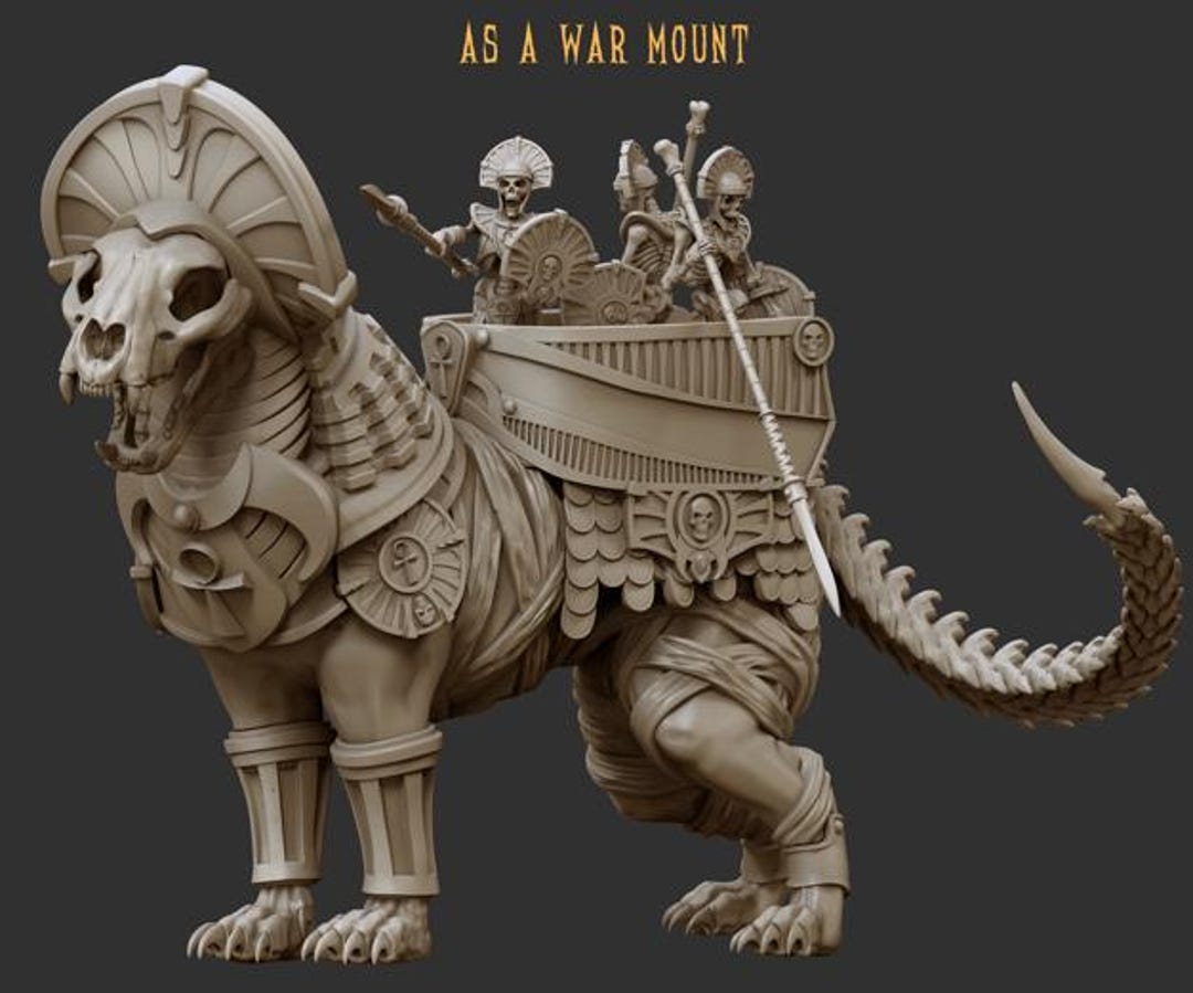 Skeleton Warsphinx - 28mm or 32mm 3d Printed Proxy for Tabletop Games ...