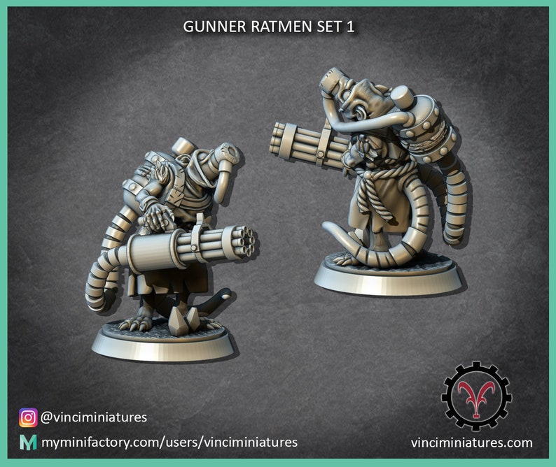 Ratmen Ratling Gunner 3d Model 28mm Rat Proxy - Etsy