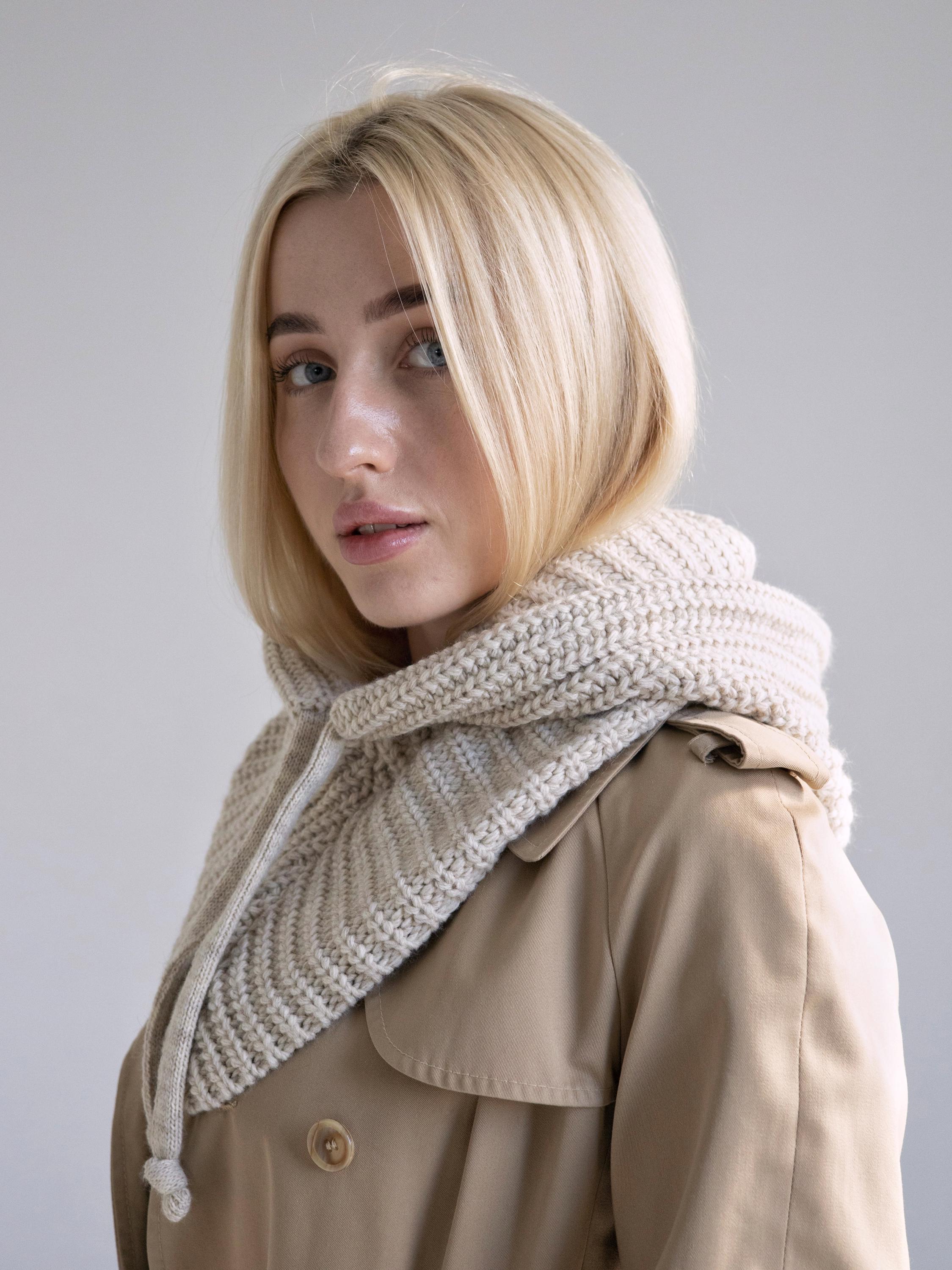 Wool Balaclava Snood, Knit Hooded Scarf, Crochet Neck Warmer, Warm ...