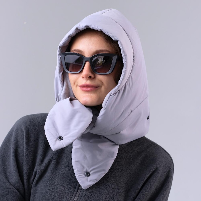 Pillow Puffer Headscarf, Warm Balaclava Hood, Winter Waterproof Scarf ...