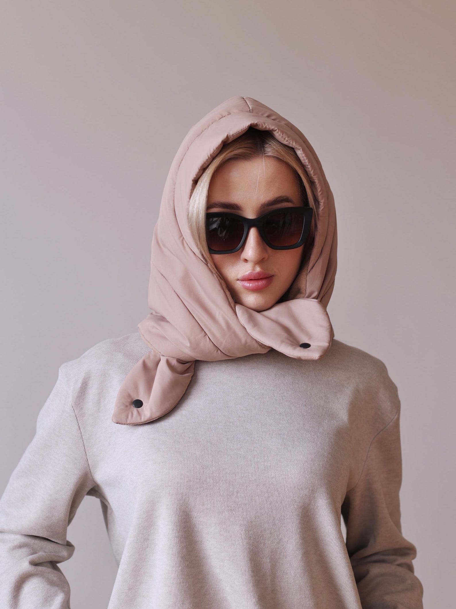 Pillow Puffer Headscarf, Warm Balaclava Hood, Winter Waterproof Scarf ...