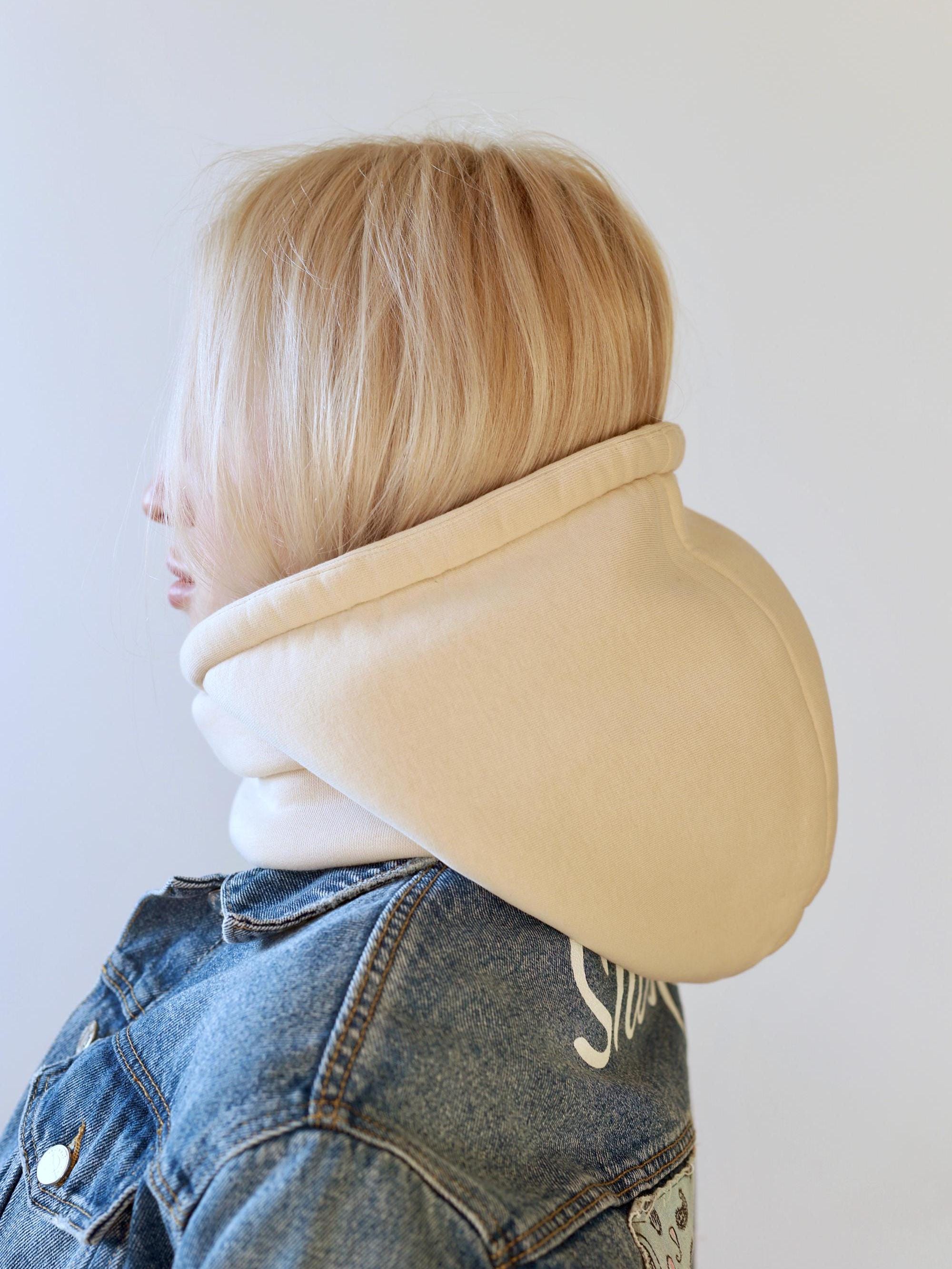 Hooded Scarf Balaclava Winter Face Mask Fleece Hood Warm Head Covering ...