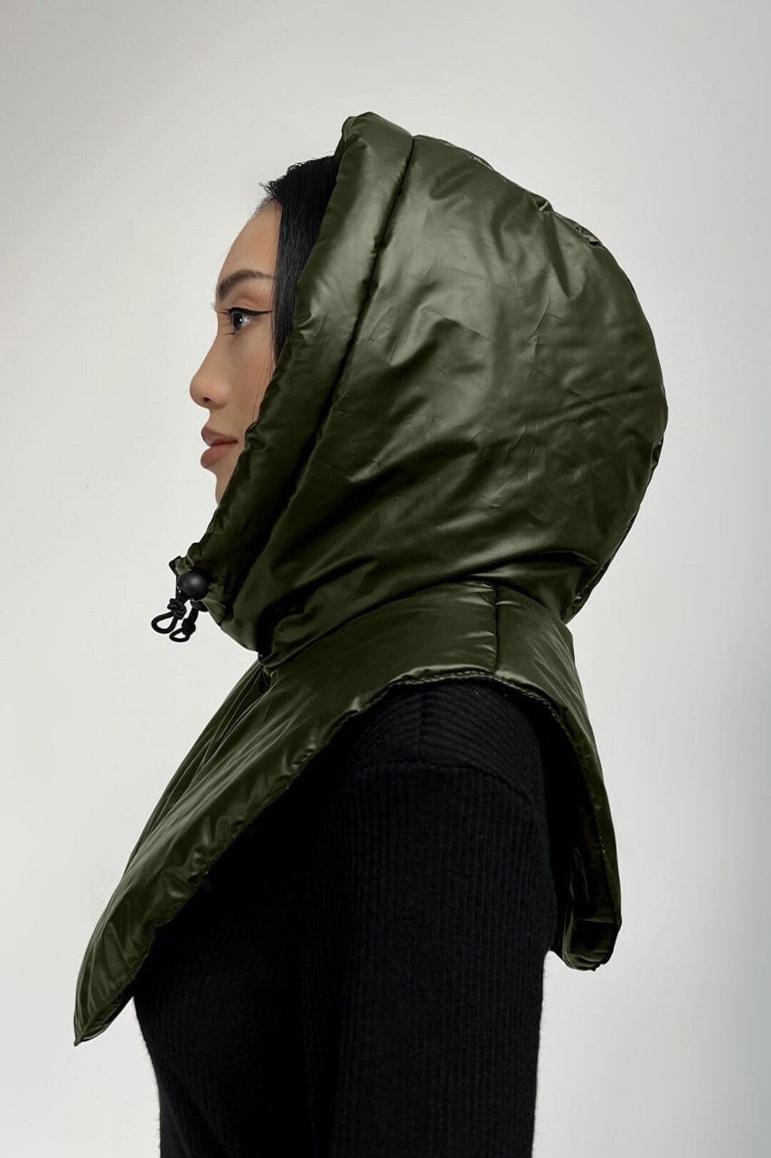 Waterproof Hooded Scarf, Balaclava, Rain Hood, Khaki Hood Cowl ...