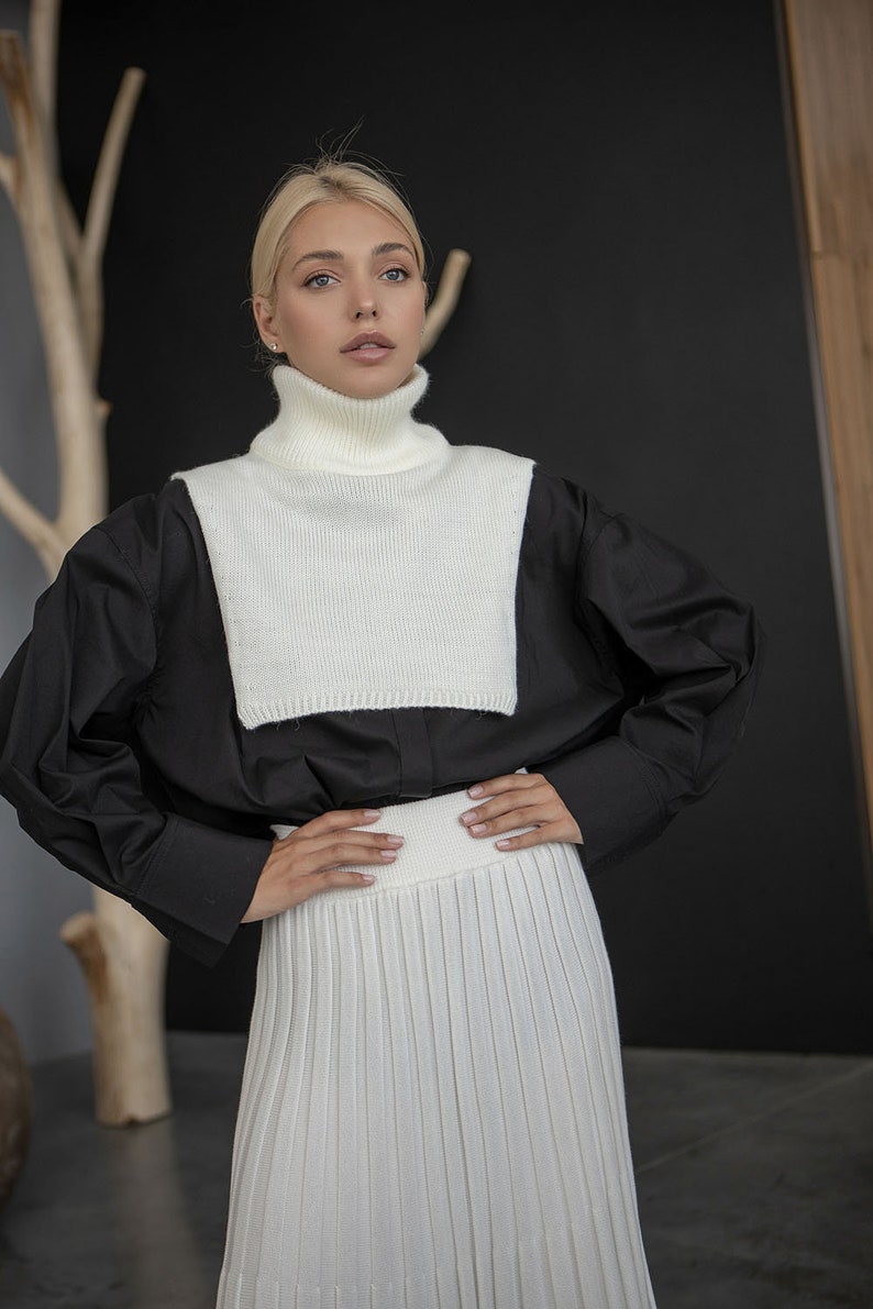 Dickey Collar, Knit Wool Dickie, Face Turtleneck, Dickie Collar, Warm ...