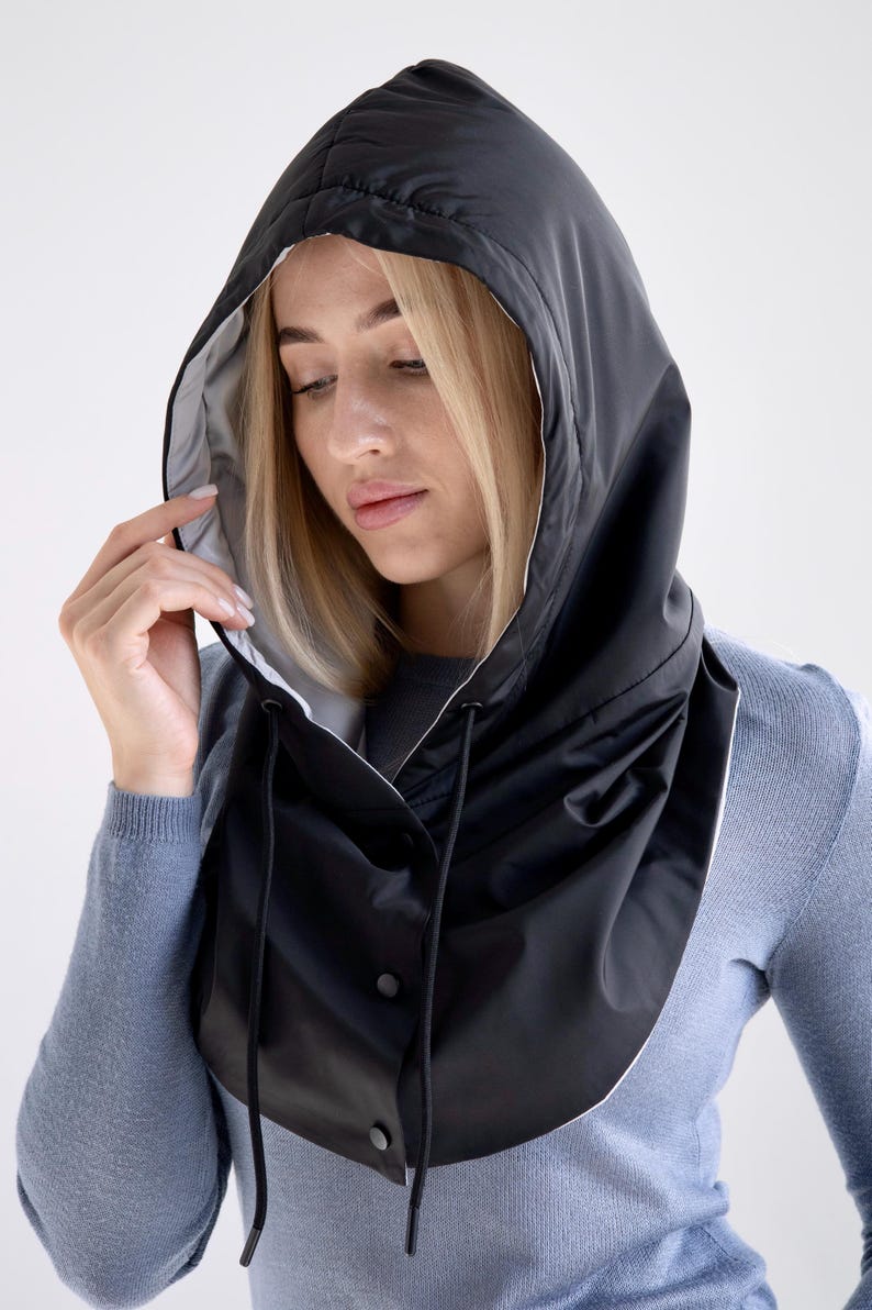 Silk Lined Waterproof Hood | Anti-frizz Hair Friendly Hooded Scarf ...