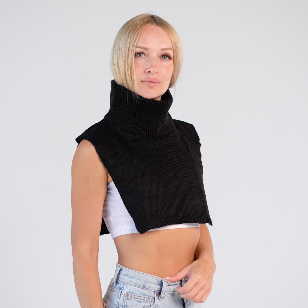 Turtleneck Dickie, Knit Wool Dickie, Dickie Collar, Turtleneck Scarf ...