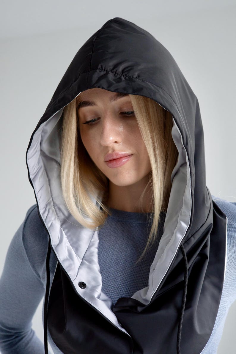 Silk Lined Waterproof Hood | Anti-frizz Hair Friendly Hooded Scarf ...