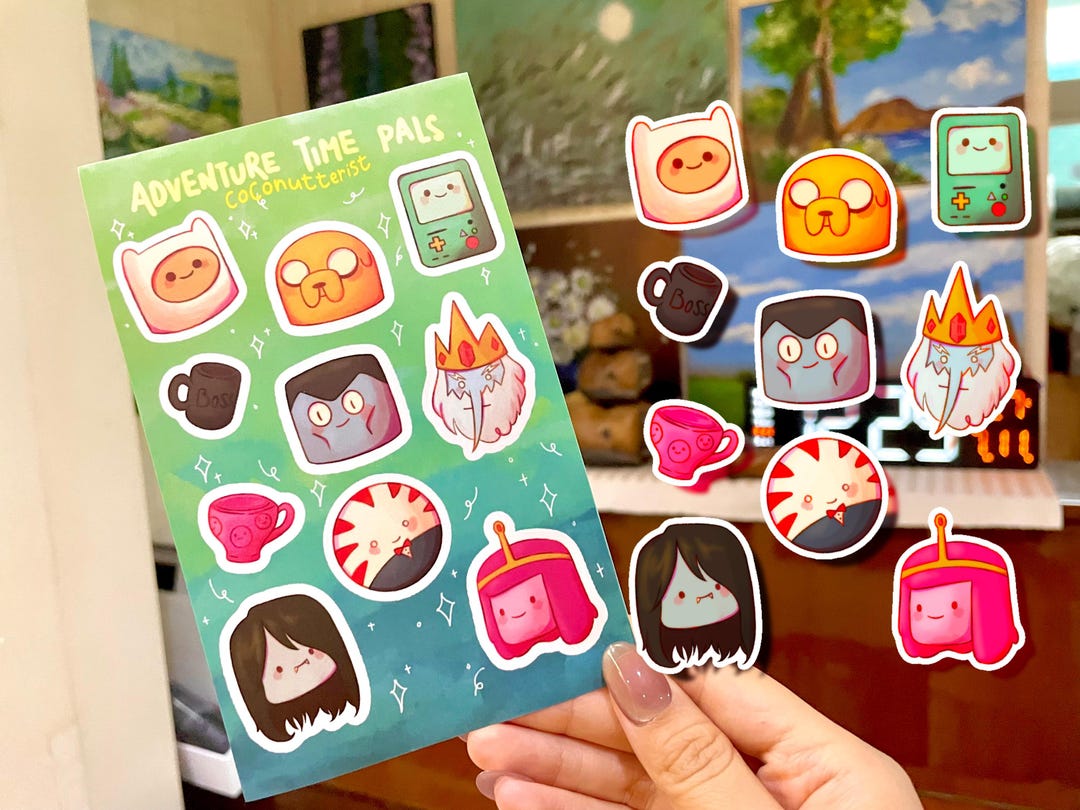 Adventure Time Sticker Sheet | Waterproof Matte Vinyl Stickers| Laptop ...
