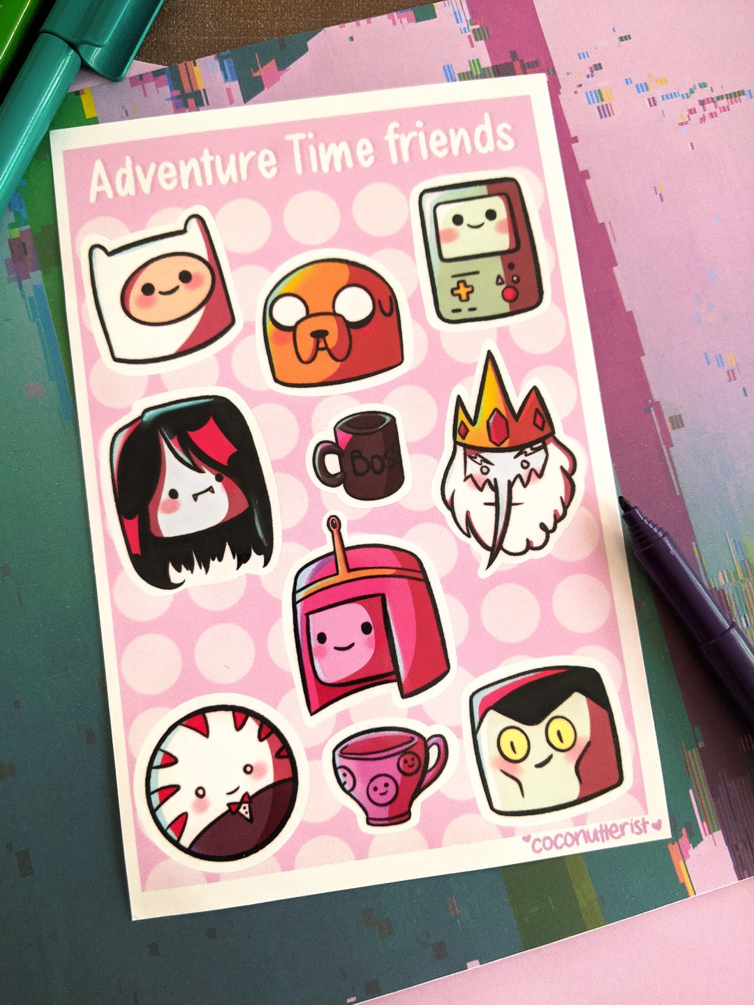 Adventure Time Characters Sticker Set Waterproof Glossy Vinyl Stickers ...