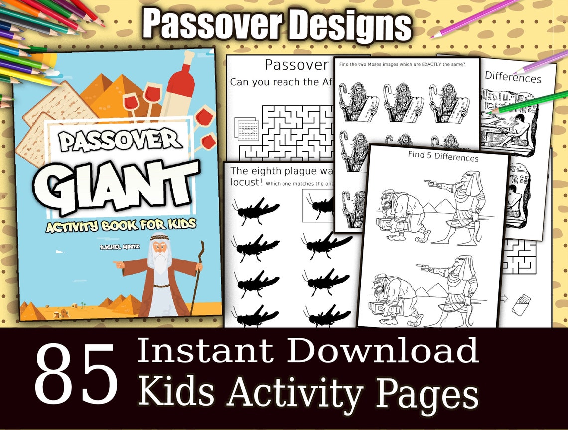 BEST VALUE 85 Passover Activity & Coloring Pages for Kids and Children ...