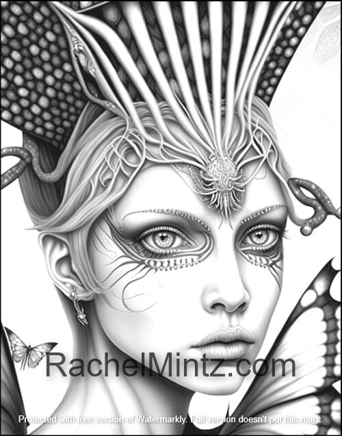 30 X2 Fantasy Queens Coloring Pages, Beautiful Surreal Women Portraits ...