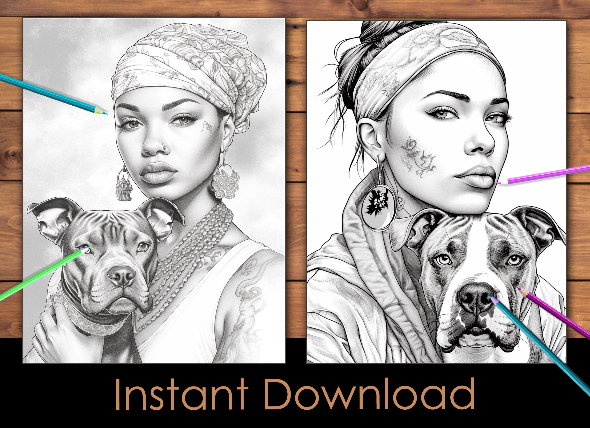 36 Pitbulls Gorgeous Pit Bull Moms Dads Grayscale Coloring Pages