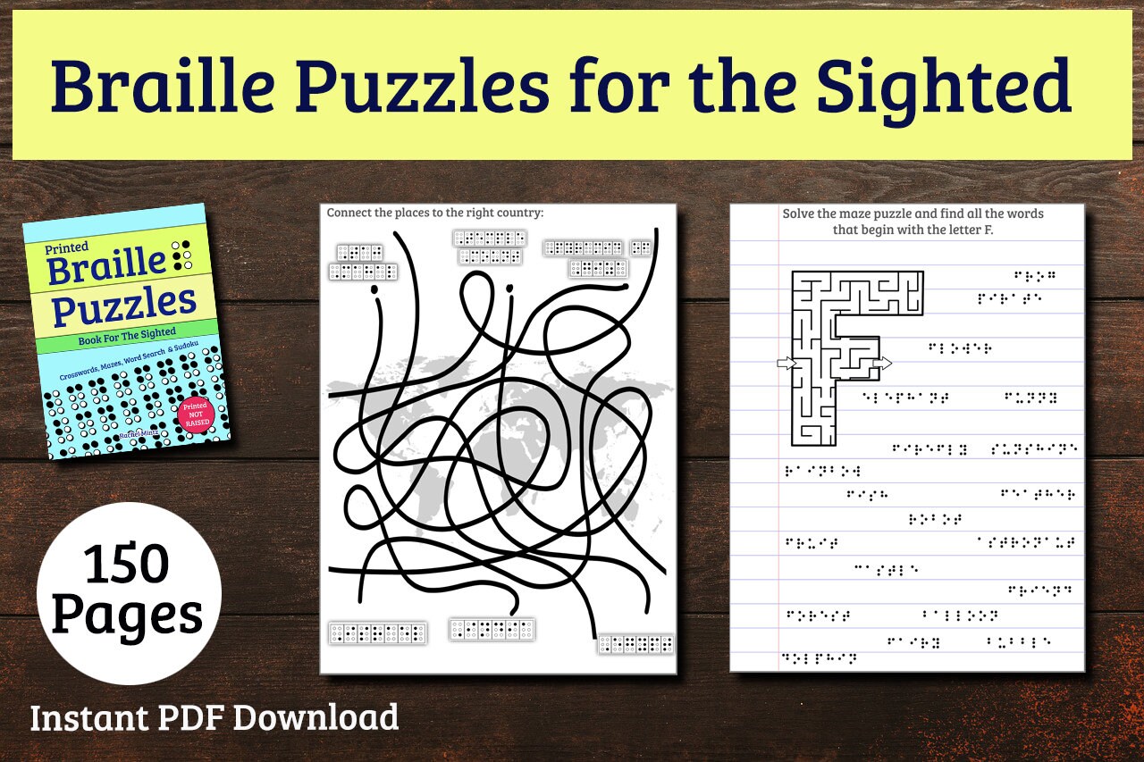Braille Puzzles for the Sighted | Grade 1 Uncontracted Braille, Printed ...