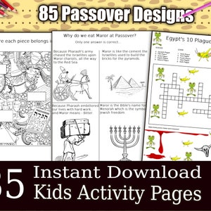 BEST VALUE | 85 Passover Activity & Coloring Pages for Kids and ...