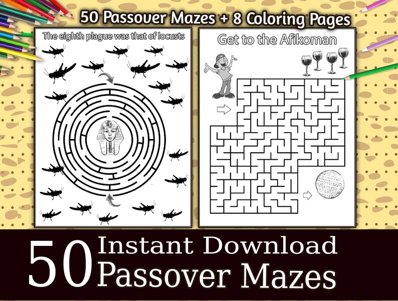 50 Passover Seder Mazes Activity Book (digital Download) - Etsy