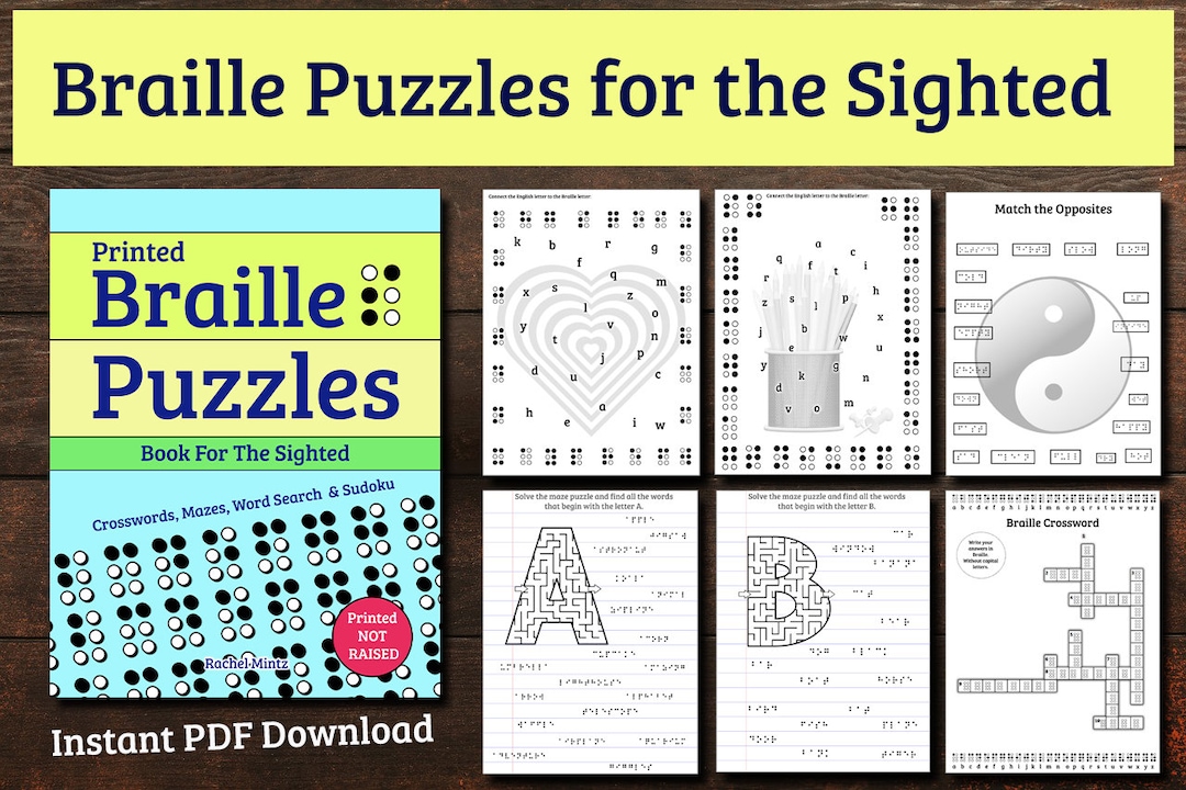 Braille Puzzles for the Sighted | Grade 1 Uncontracted Braille, Printed ...