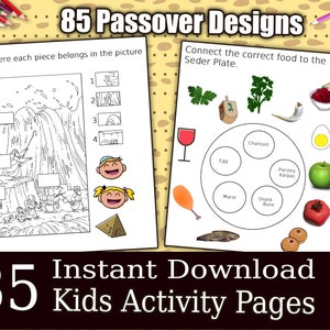 BEST VALUE | 85 Passover Activity & Coloring Pages for Kids and ...