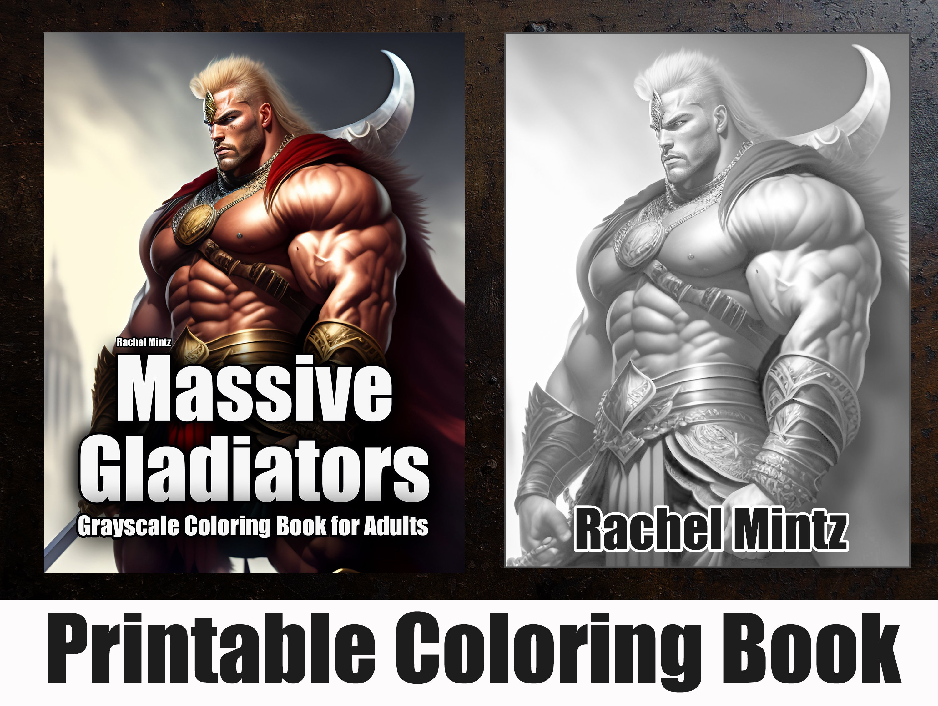 30 Muscular Gladiators Coloring Book, Fantasy Warriors, Men & Women ...
